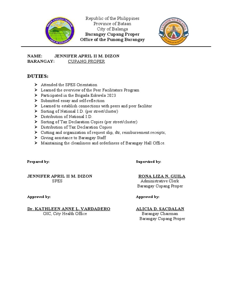 Spes Accomplishment Report 2 | PDF
