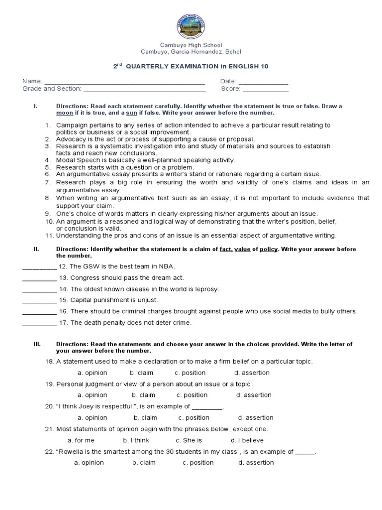 2nd QUARTER EXAMINATION | PDF | Essays | Creative Nonfiction