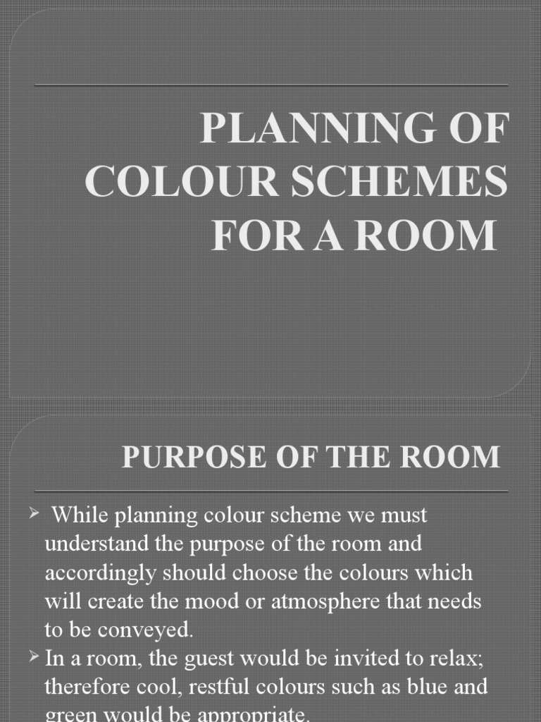 Planning of Colour Schemes For A Room | Download Free PDF | Color ...