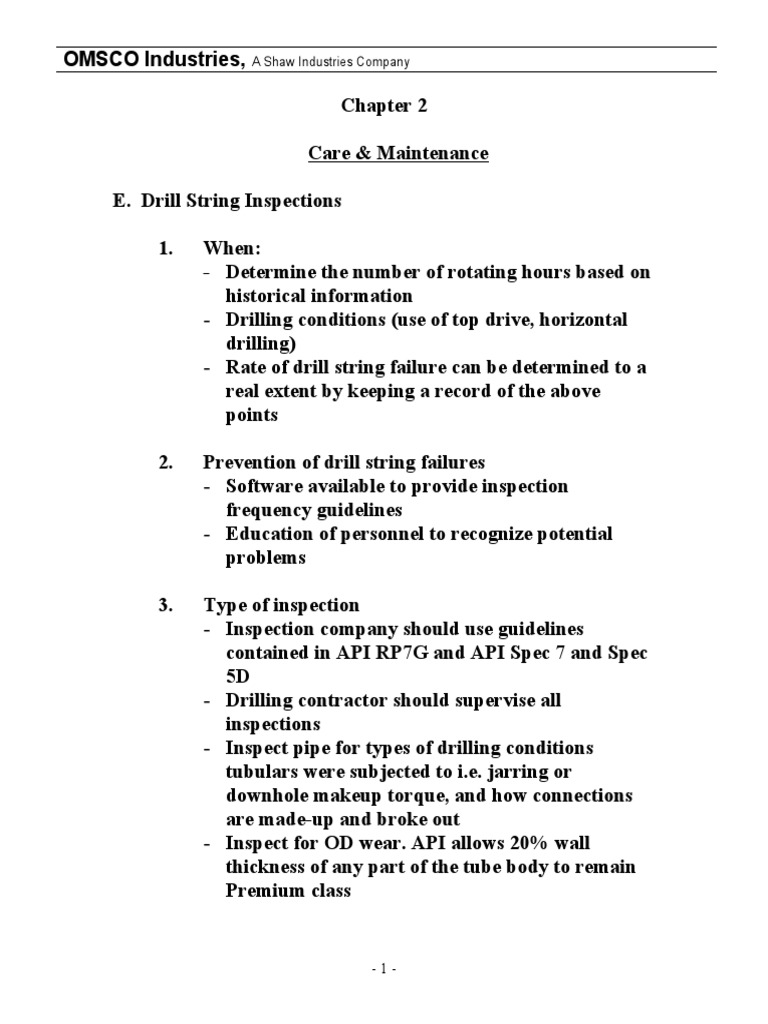 Drill String Inspections | PDF