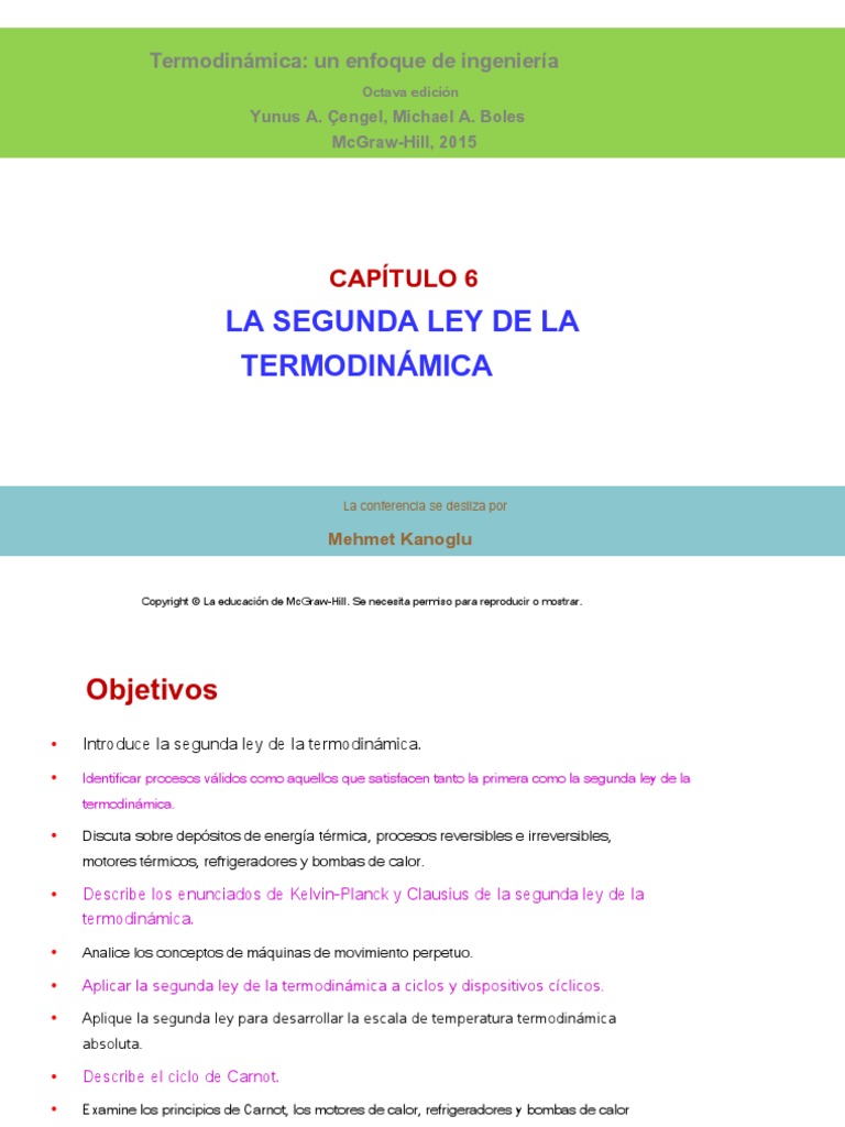 CAPITULO6 en Es | PDF | Bomba de calor | Termodinámica