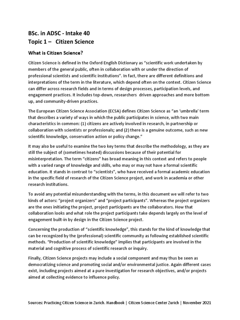 BSC ADC CS 1 | PDF | Science | Scientific Method