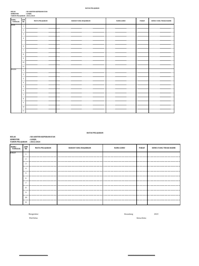 Format Batas Pelajaran | PDF