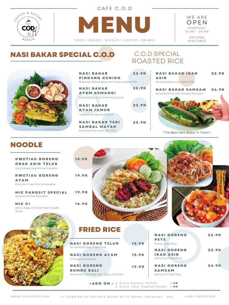 Cafe COD New Menu | PDF