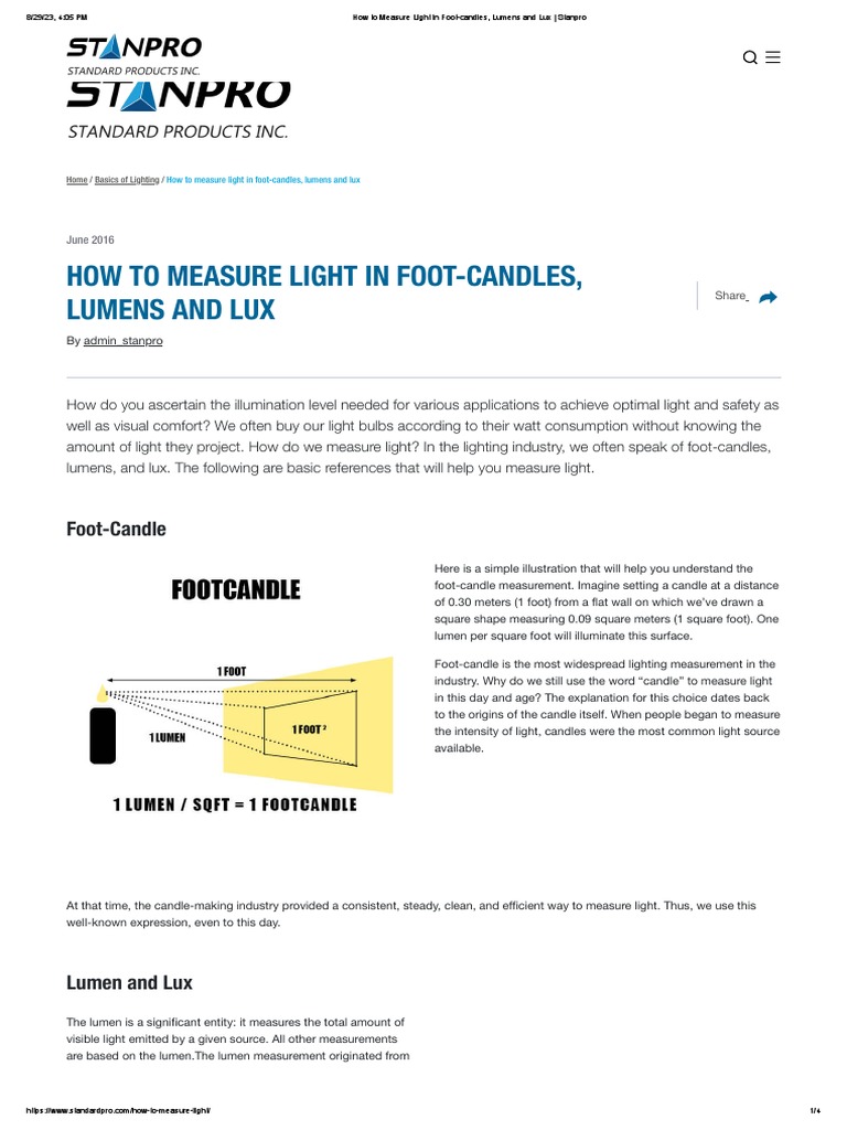 Lighting Foot Candle Standards How To Measure Light In Foot Candles,