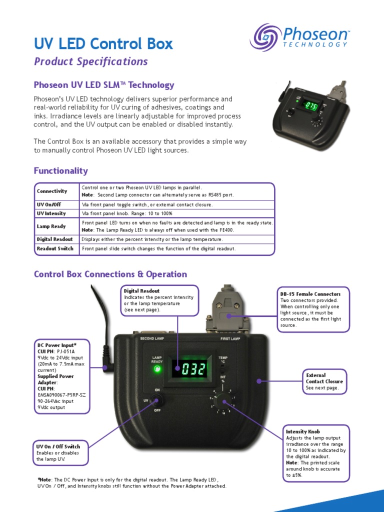 Control Box Gen3 Spec Sheet | PDF | Switch | Electrical Connector