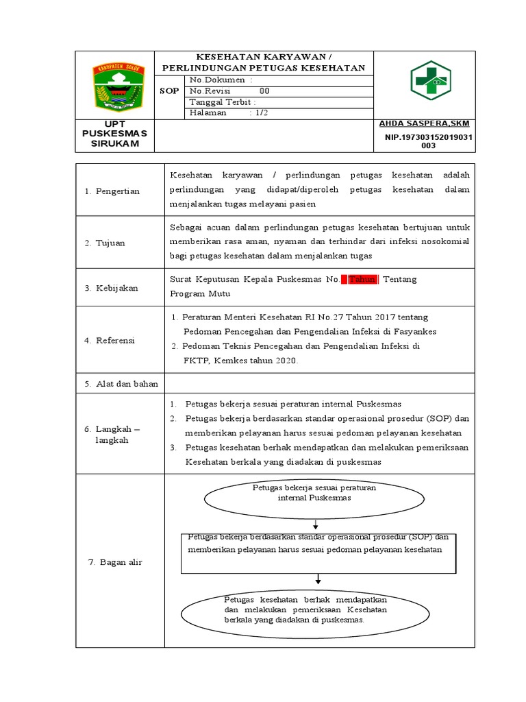 Sop Kesehatan Karyawan | PDF
