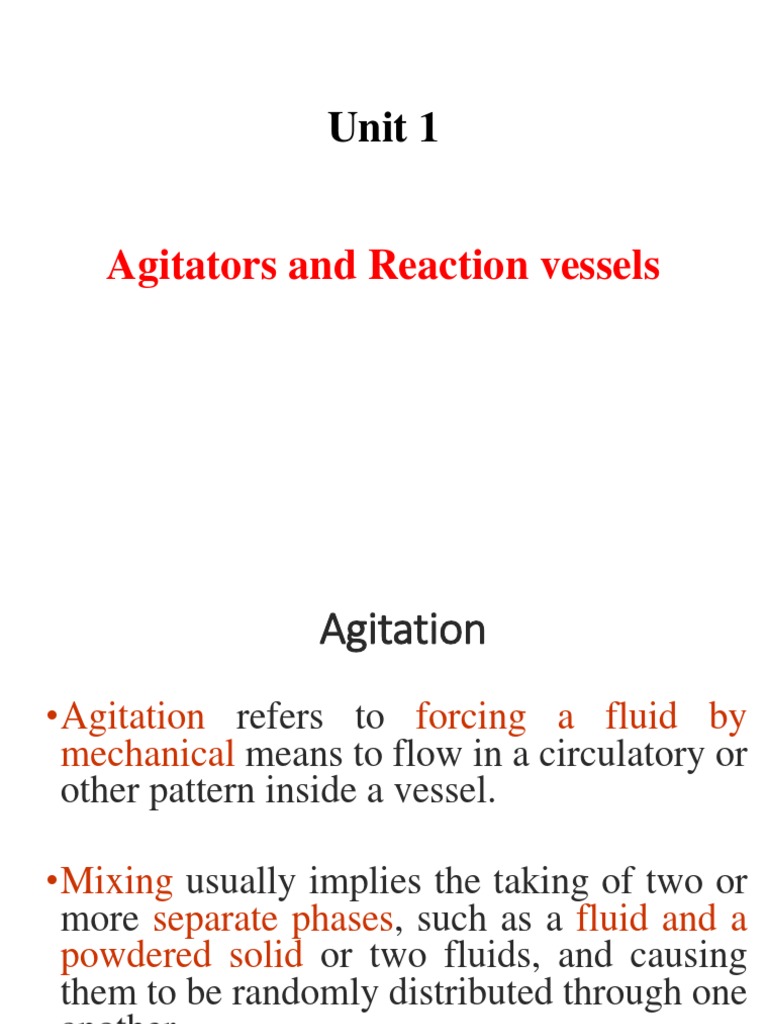 Agitators and Reaction Vessels | PDF | Liquids | Phases Of Matter