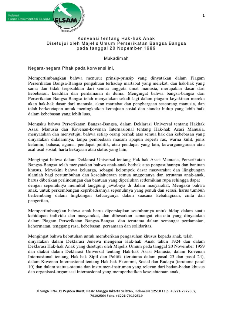 Konvensi Hak Anak PBB 1989 | PDF