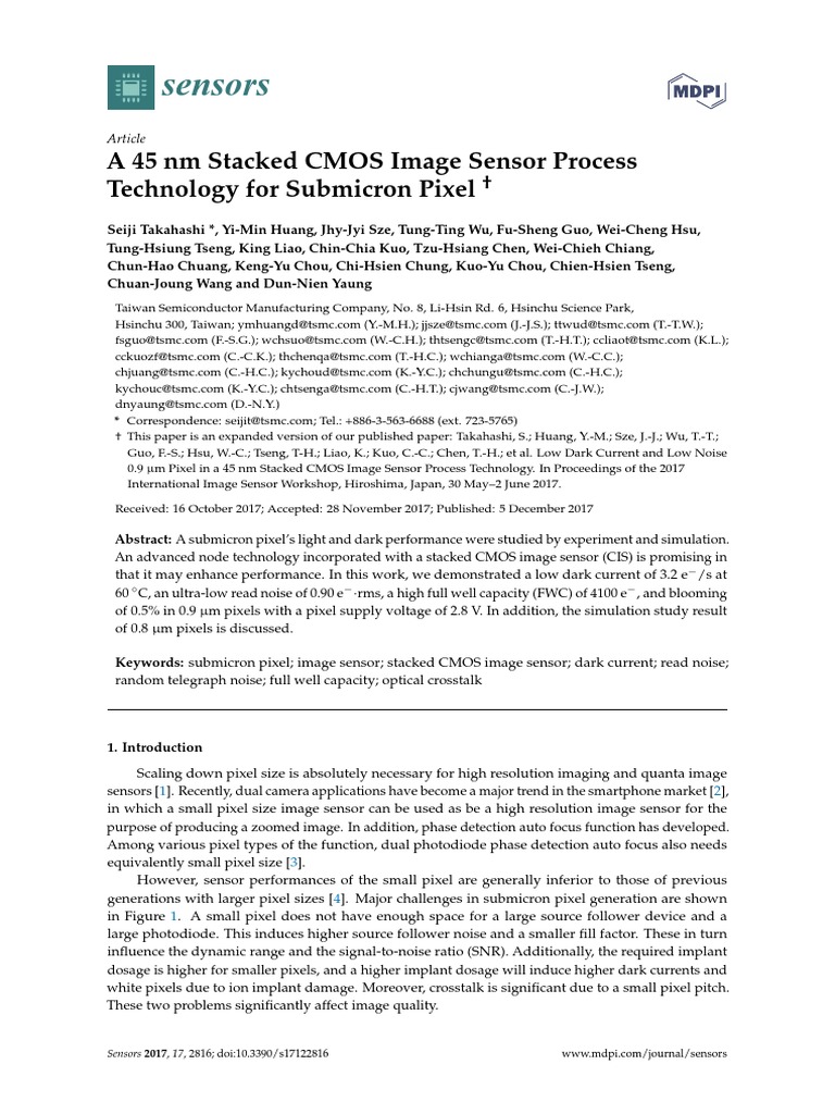 A 45 NM Stacked CMOS Image Sensor Process Technolo | PDF | Field Effect ...