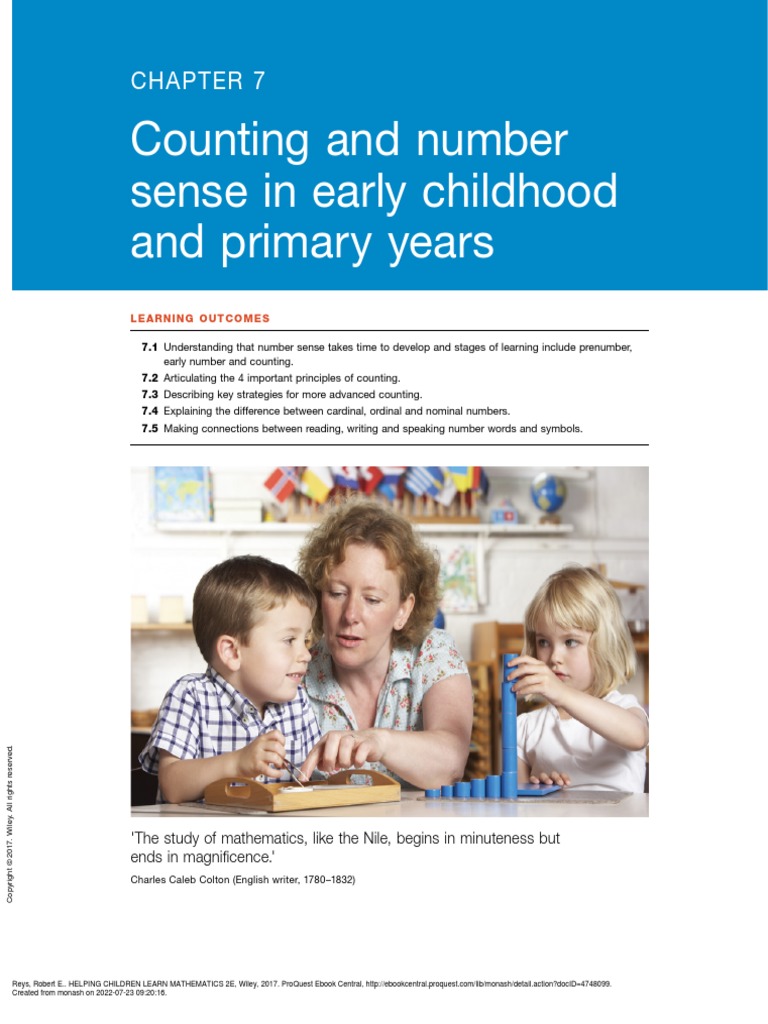 HELPING CHILDREN LEARN MATHEMATICS 2E - (CHAPTER 7 Counting and Number ...