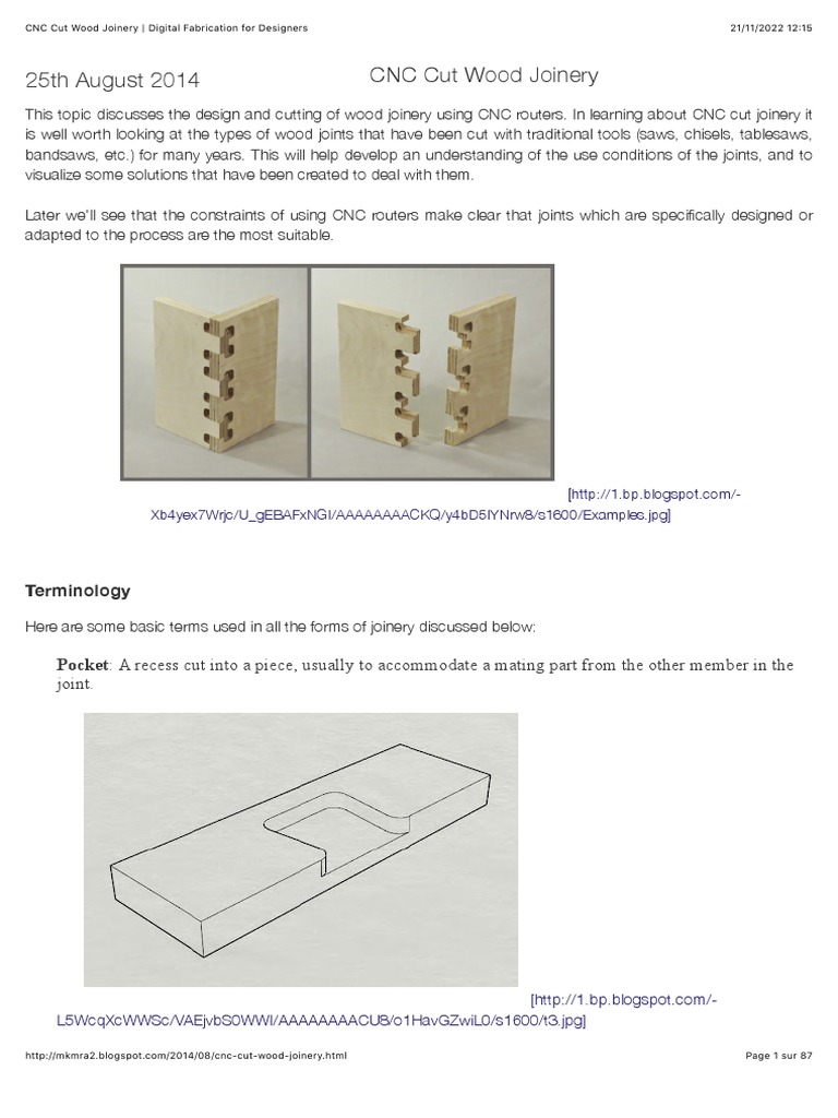 CNC Cut Wood Joinery | Digital Fabrication for Designers | PDF