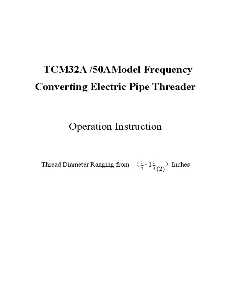 Threading Machine TS32A | PDF | Technology & Engineering