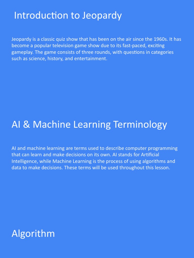 Jeopardy Game | PDF | Machine Learning | Artificial Intelligence