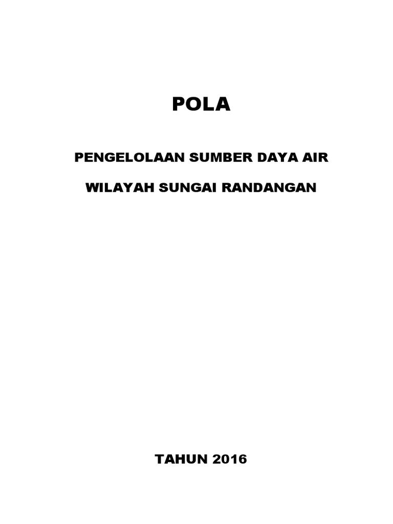 2016 - Pola PSDA Randangan | PDF