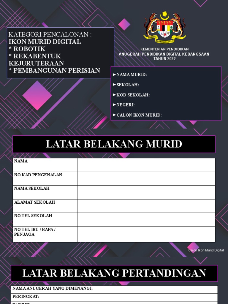 Format Pembentangan Ikon Murid Digital | PDF