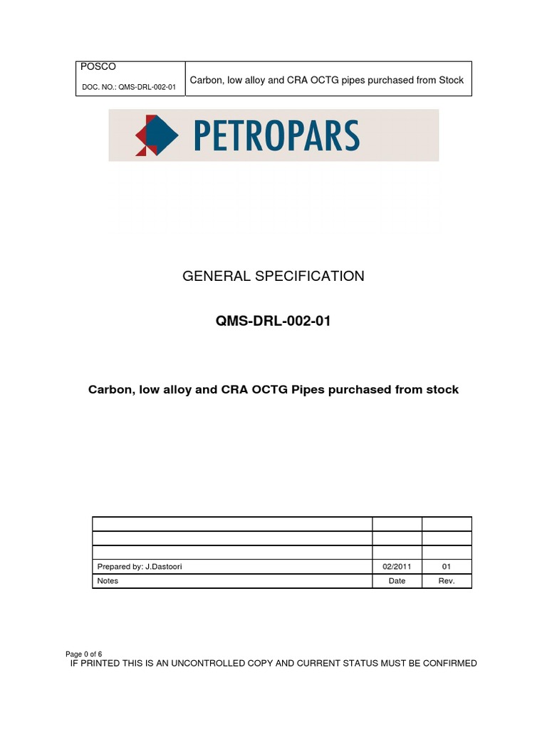 OCTG Stock Inspection | PDF | Pipe (Fluid Conveyance) | Specification ...