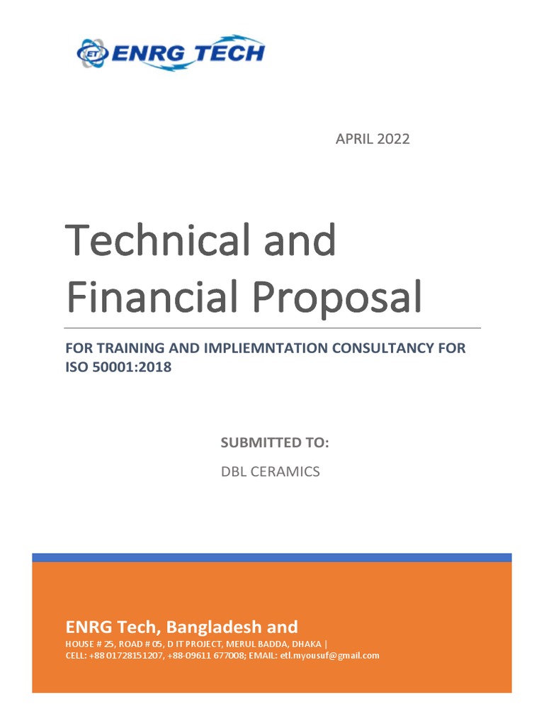 DBL Ceramics Technical and Financial Proposal - ISO 50001 | PDF | Audit ...