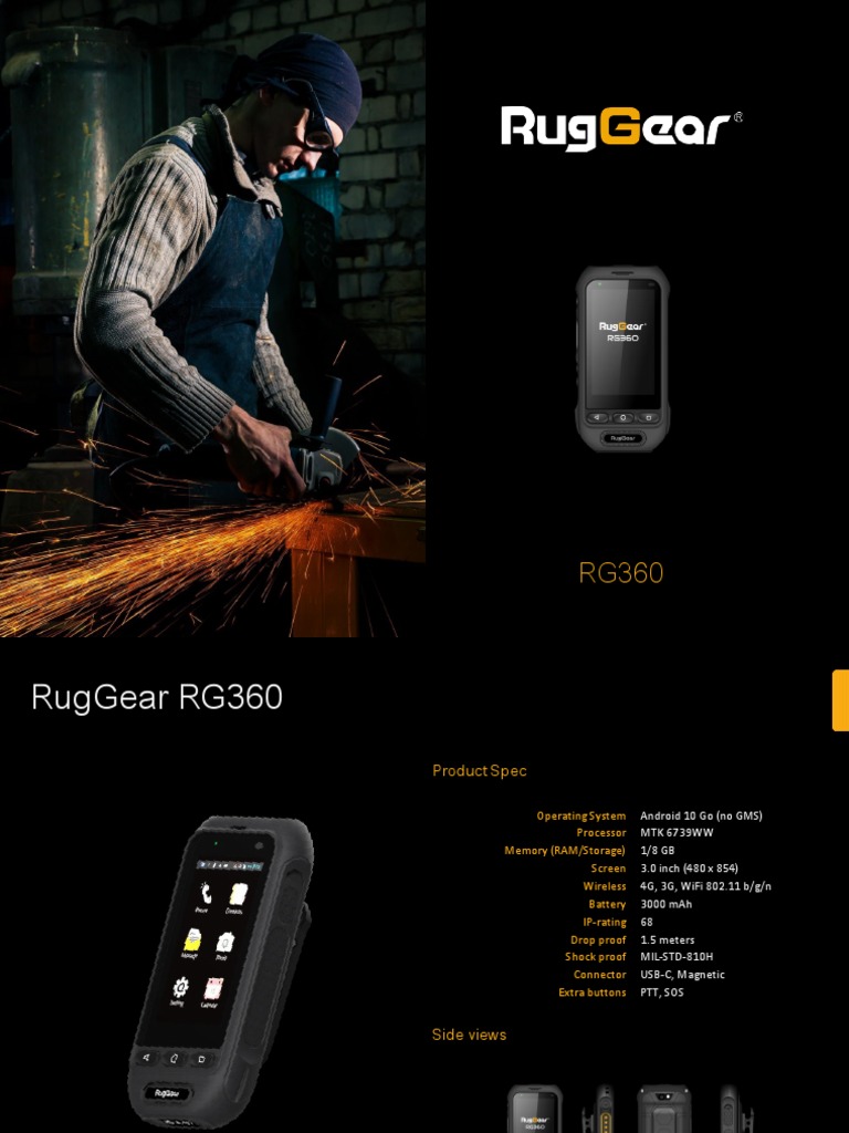 RugGear RG360 Data Sheet | PDF | Android (Operating System) | Smartphone