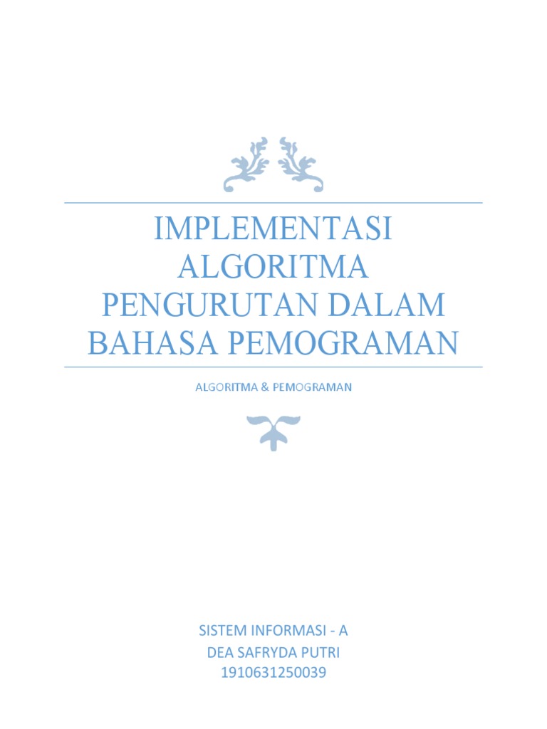 Tugas Algoritma Pengurutan | PDF