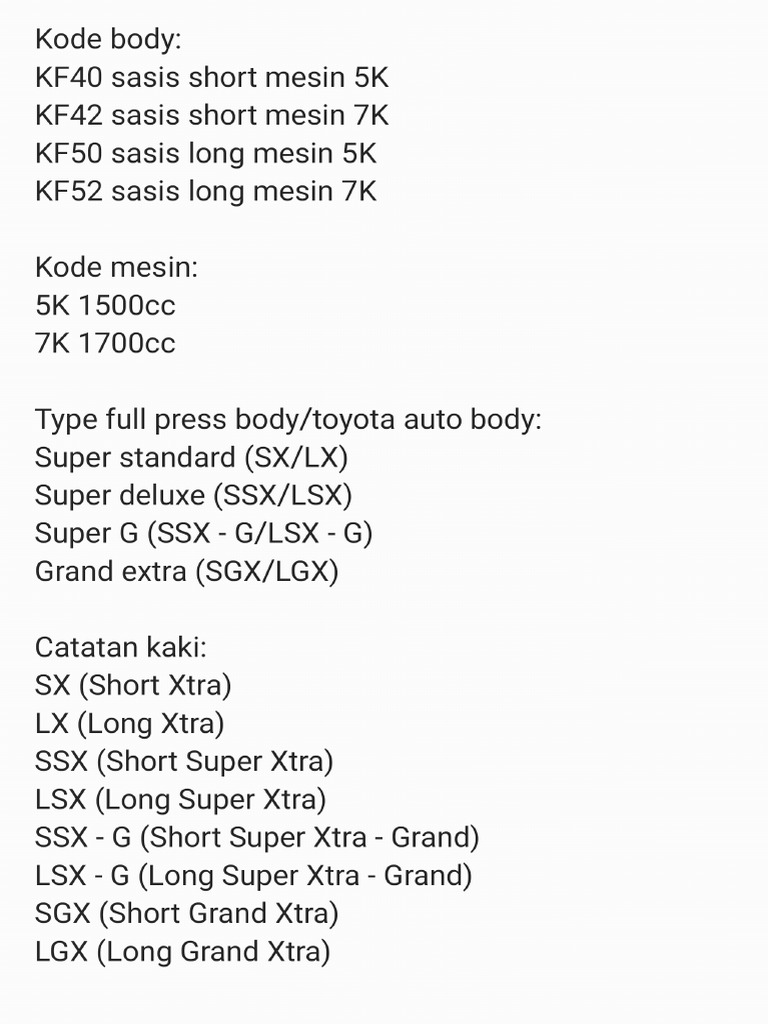 Semua Tentang Kijang Kotak | PDF