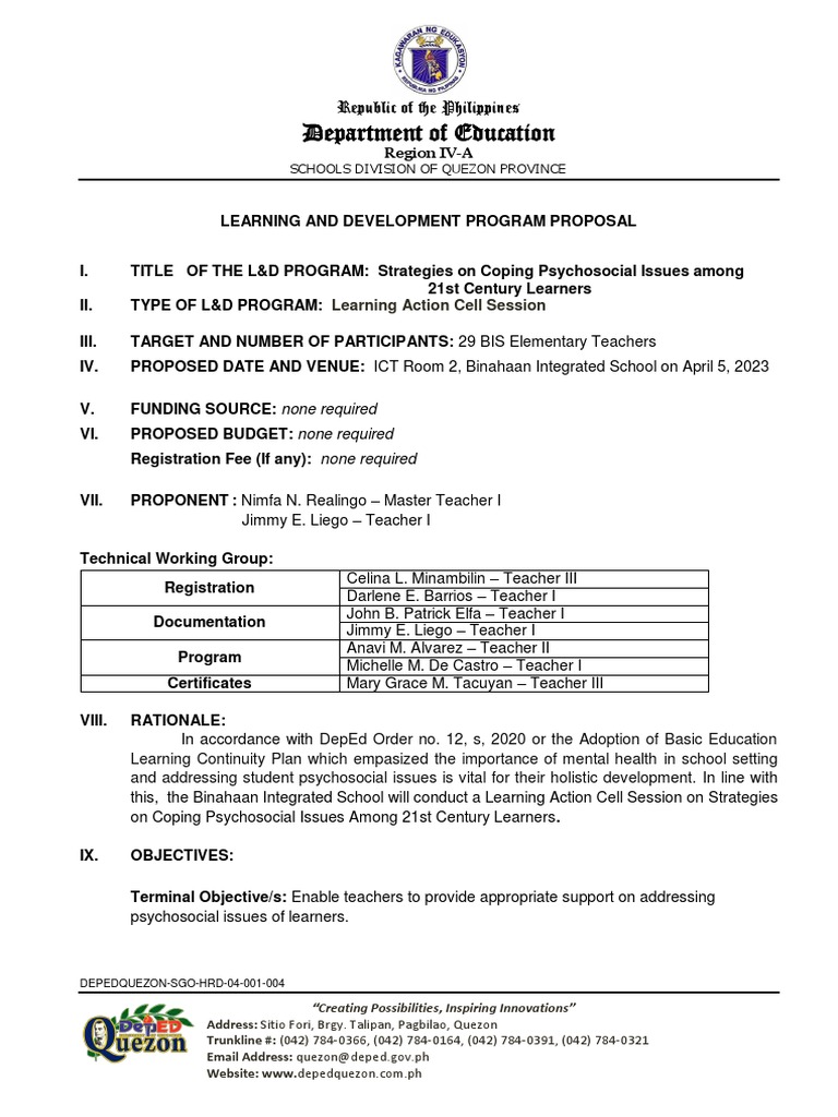 LAC Proposals 2023 | PDF | Teachers | Privacy