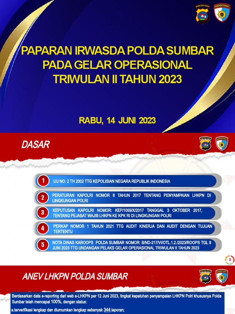 New Paparan Go Juni 2023 Irwasda | PDF
