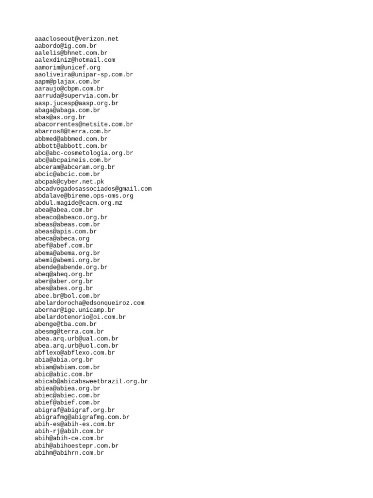 Lista de Emails Corporativos | PDF