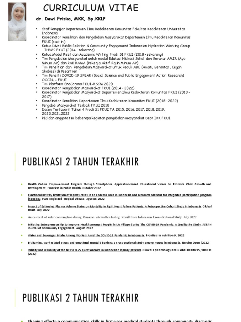 CV DR - Dewi IHWG | Download Free PDF | Epidemiology | Health Sciences