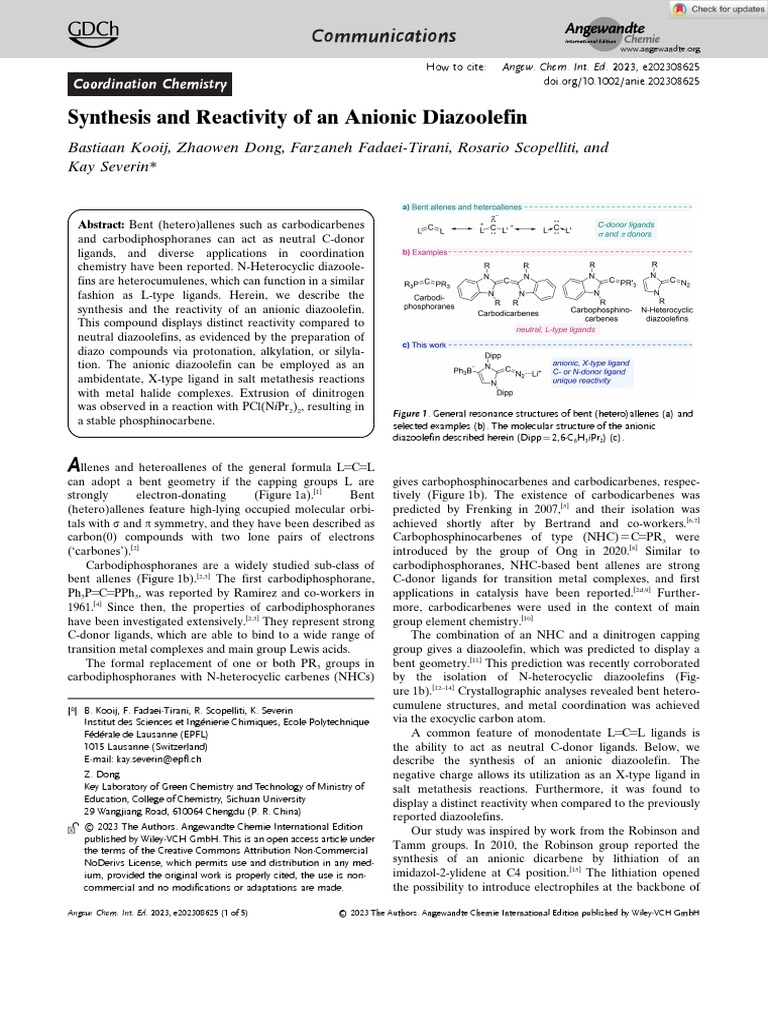 Angew Chem Int Ed - 2023 - Kooij | PDF | Coordination Complex | Ligand