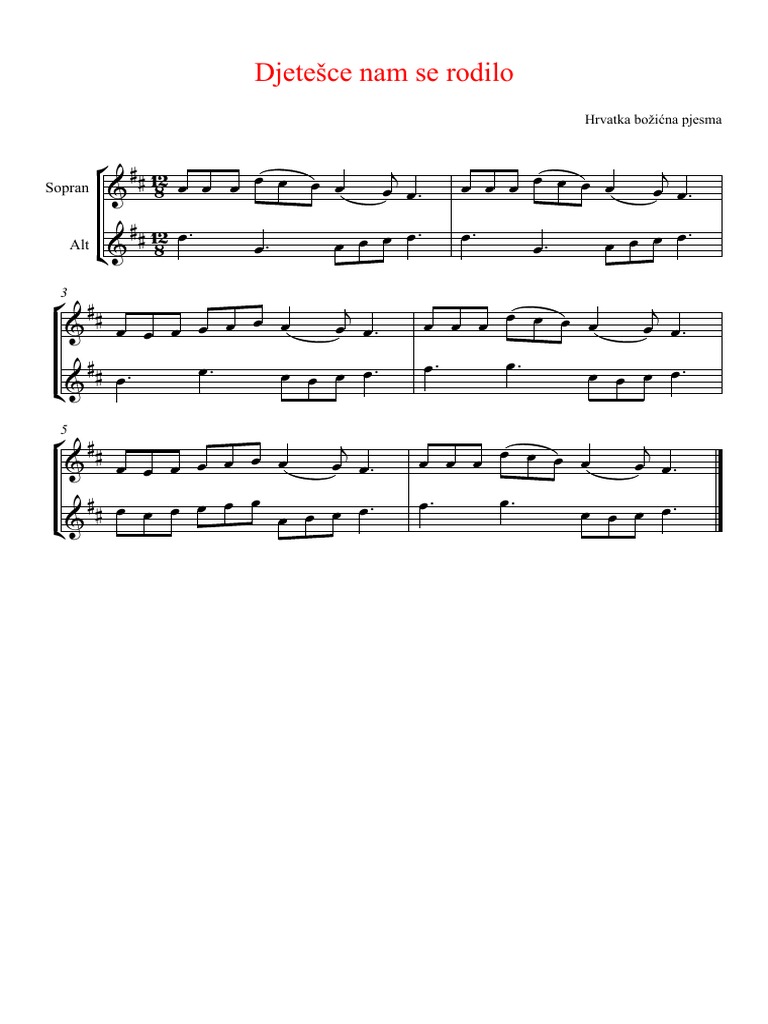 Djetešce Nam Se Rodilo - Full Score | PDF