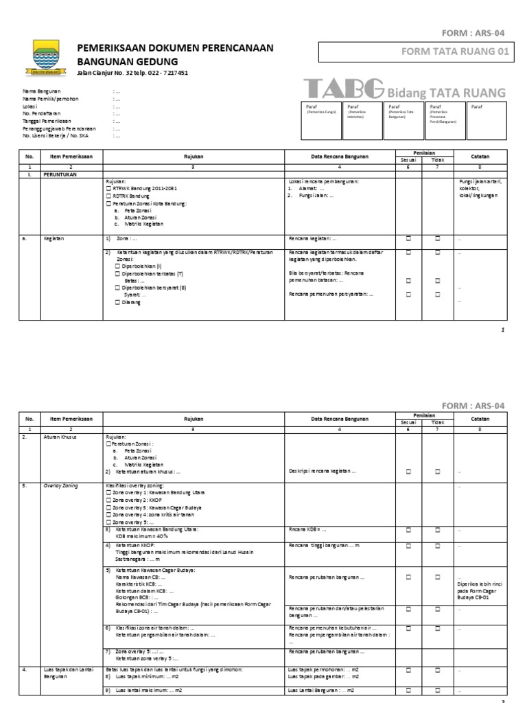 FORM ARS-04 Tata Ruang v-4 - Edit | PDF