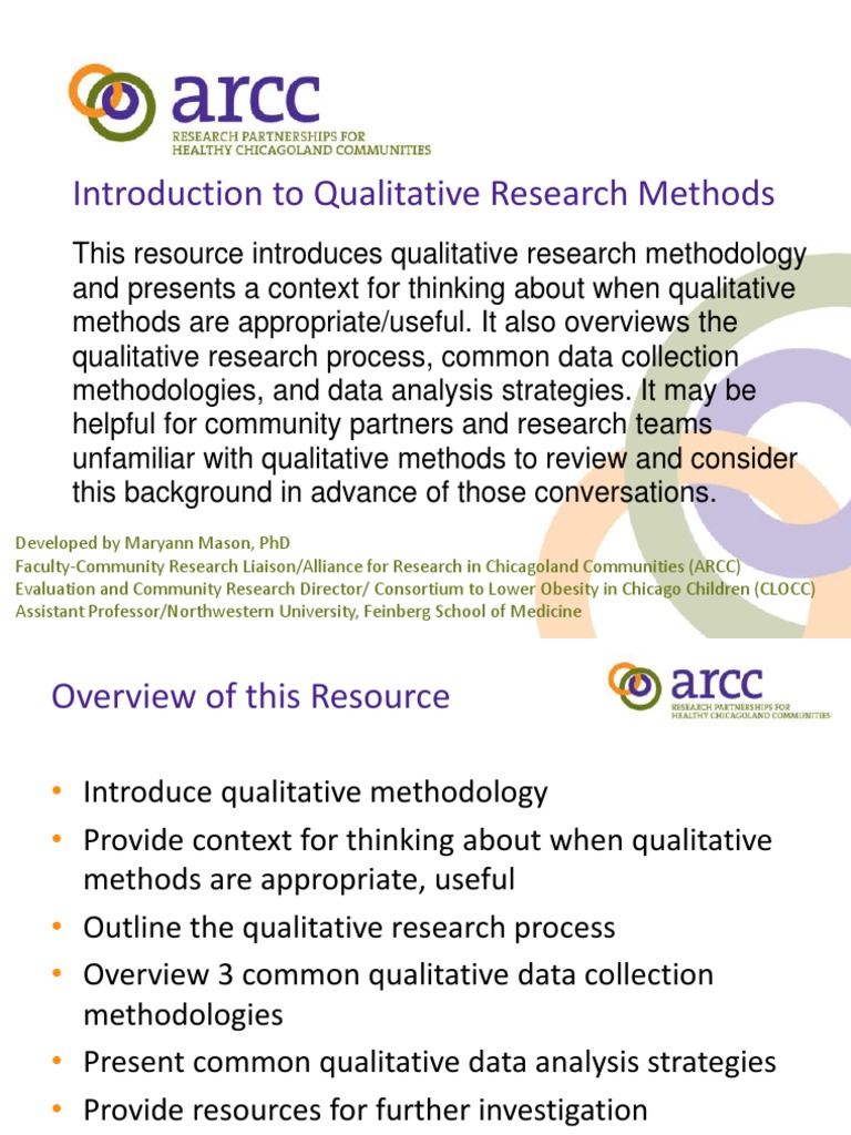 Ntro To Qualitative Research Methods | PDF | Qualitative Research | Focus Group