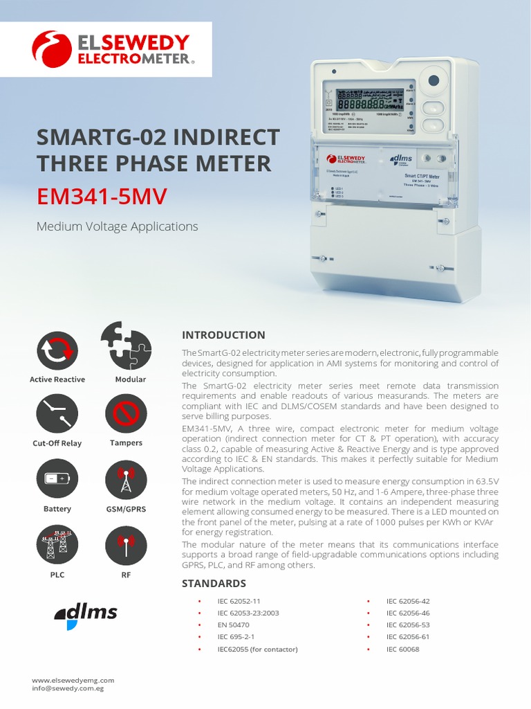 EM341-5MV Medium Voltage Meter Guide | PDF | Electricity | Power (Physics)