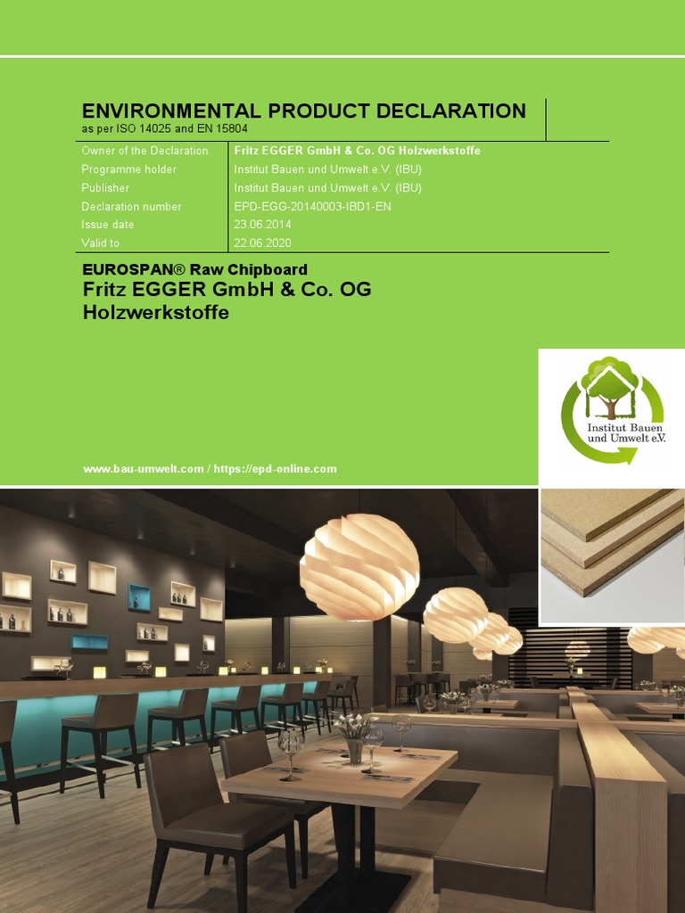 EPD EGGER Eurospan EN | PDF | Waste | Life Cycle Assessment