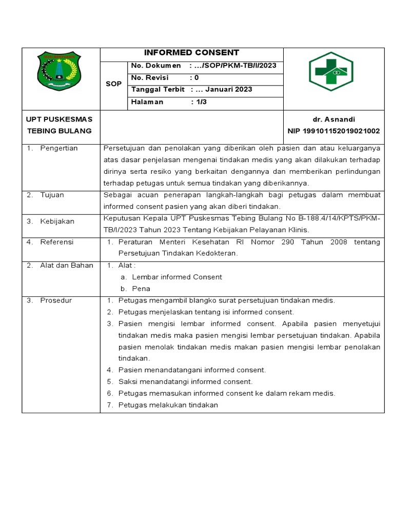 SOP Informed Consent | PDF