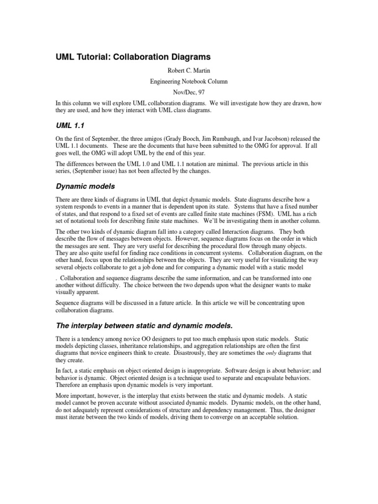 Uml Collaboration Diagrams | PDF