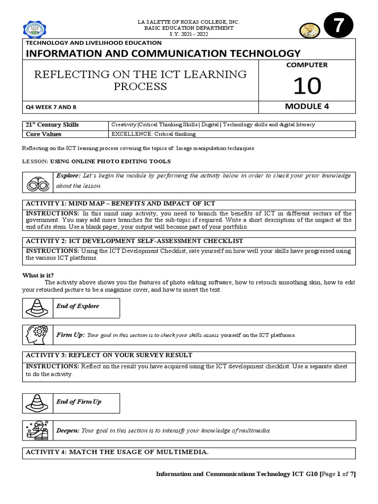 Grade 10 Ict Q4 W78 | PDF | Educational Technology | Information And Communications Technology