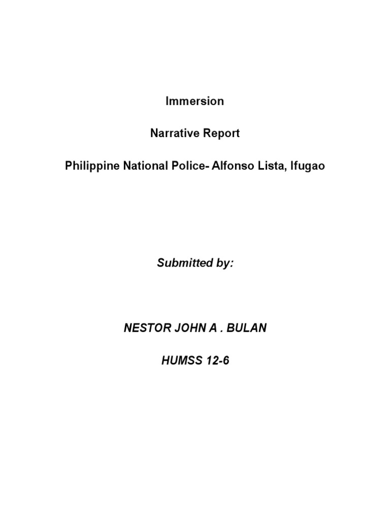 Narrative Njay PNP Immersion | PDF | Cardiopulmonary Resuscitation | Knowledge
