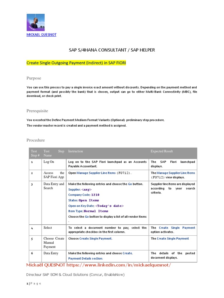 Create Single Outgoing Payment (Indirect) | PDF | Computing ...