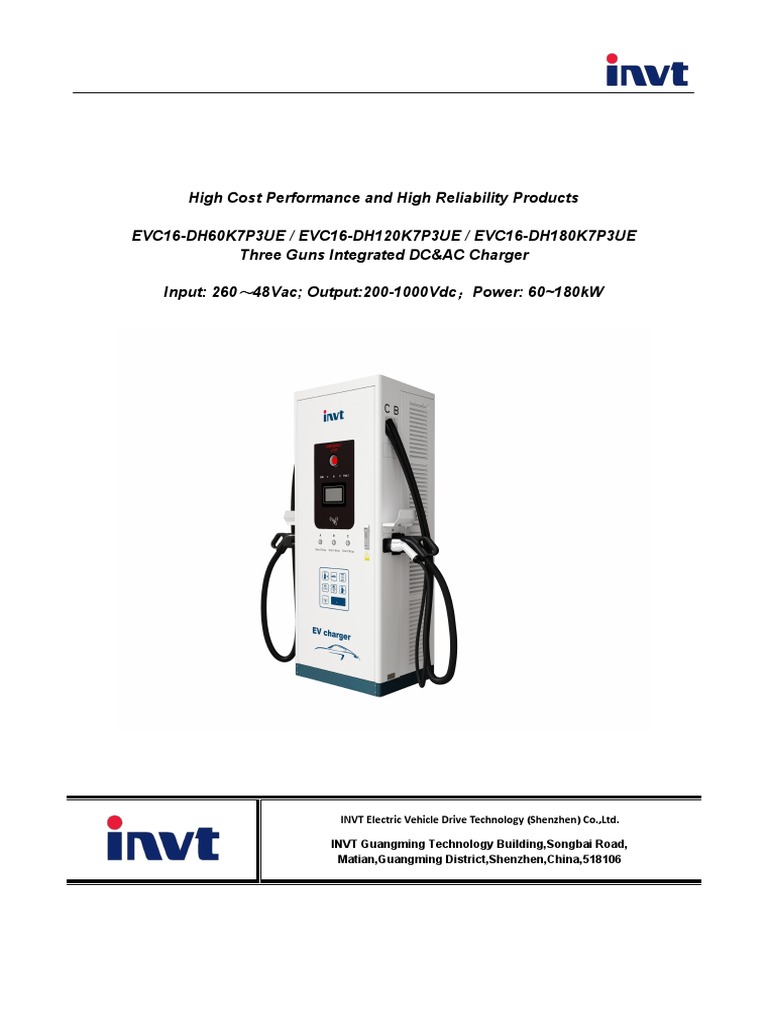 EVC16-DH60 180k7P3UE-Three Charging guns-DC Charger Specification - 20230810 | PDF | Battery ...