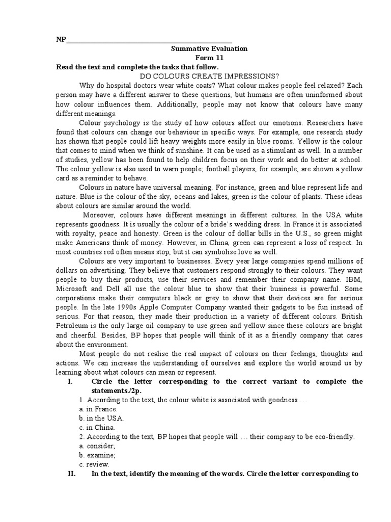 Test 11 Eng | PDF | Behavioural Sciences | Cognitive Psychology