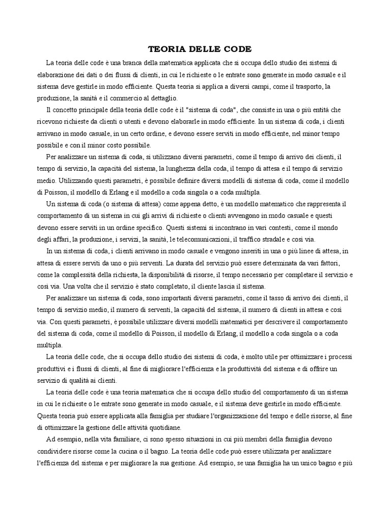 TEORIA DELLE CODE | PDF