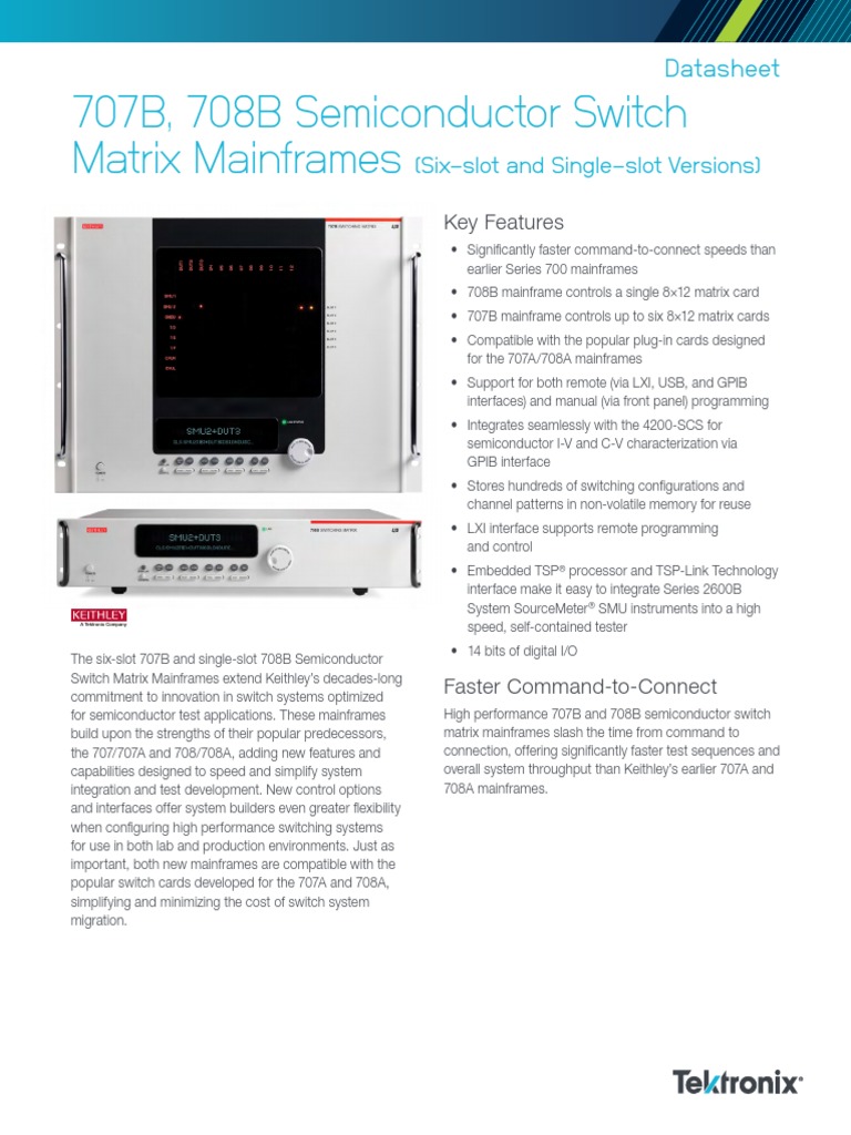1KW-61322-1 707B 708B Semiconductor Switch Matrix Mainframes Datasheet 050523 | PDF