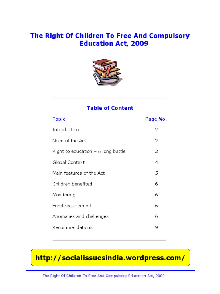 Right to Education Act 2009 Overview | PDF | Teachers | Private School