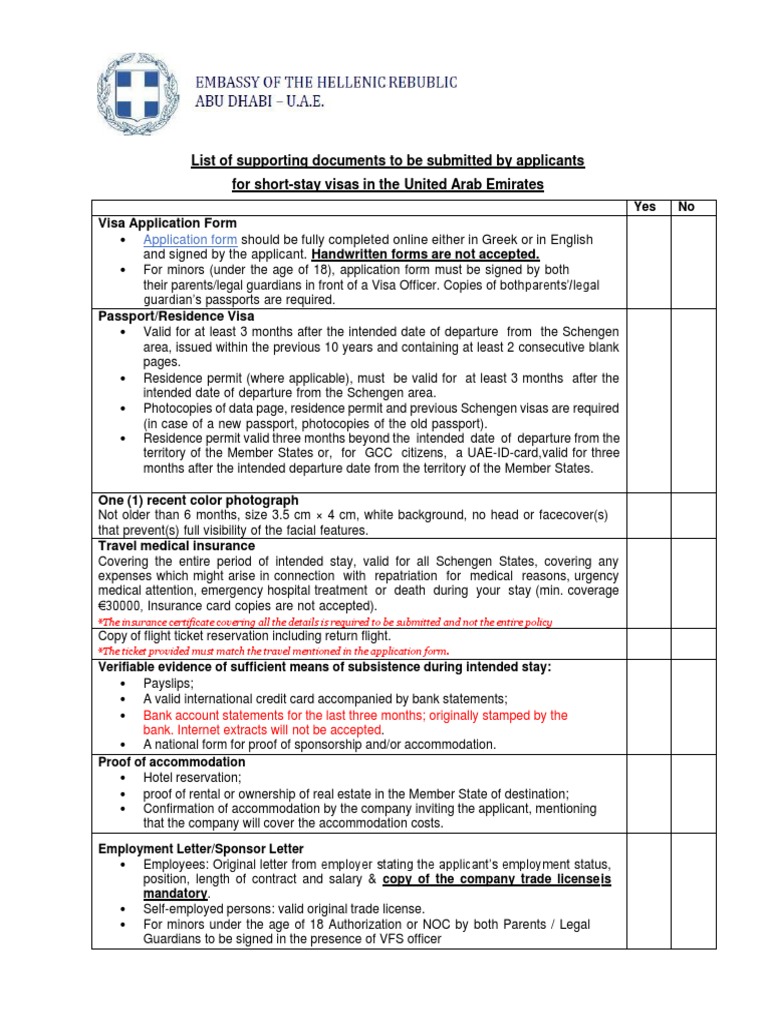 Short Stay Checklist 2023 | PDF | Travel Visa | Passport
