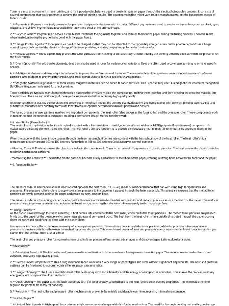 Project - Fusing Mechanism in Laser Printers | PDF | Electromagnetic ...