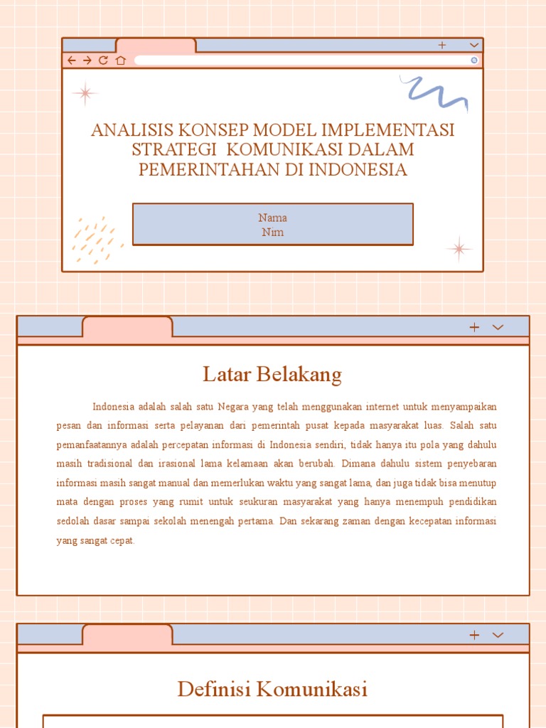 Analisis Konsep Model Implementasi Strategi Komunikasi Dalam Pemerintahan Di Indonesia | PDF ...