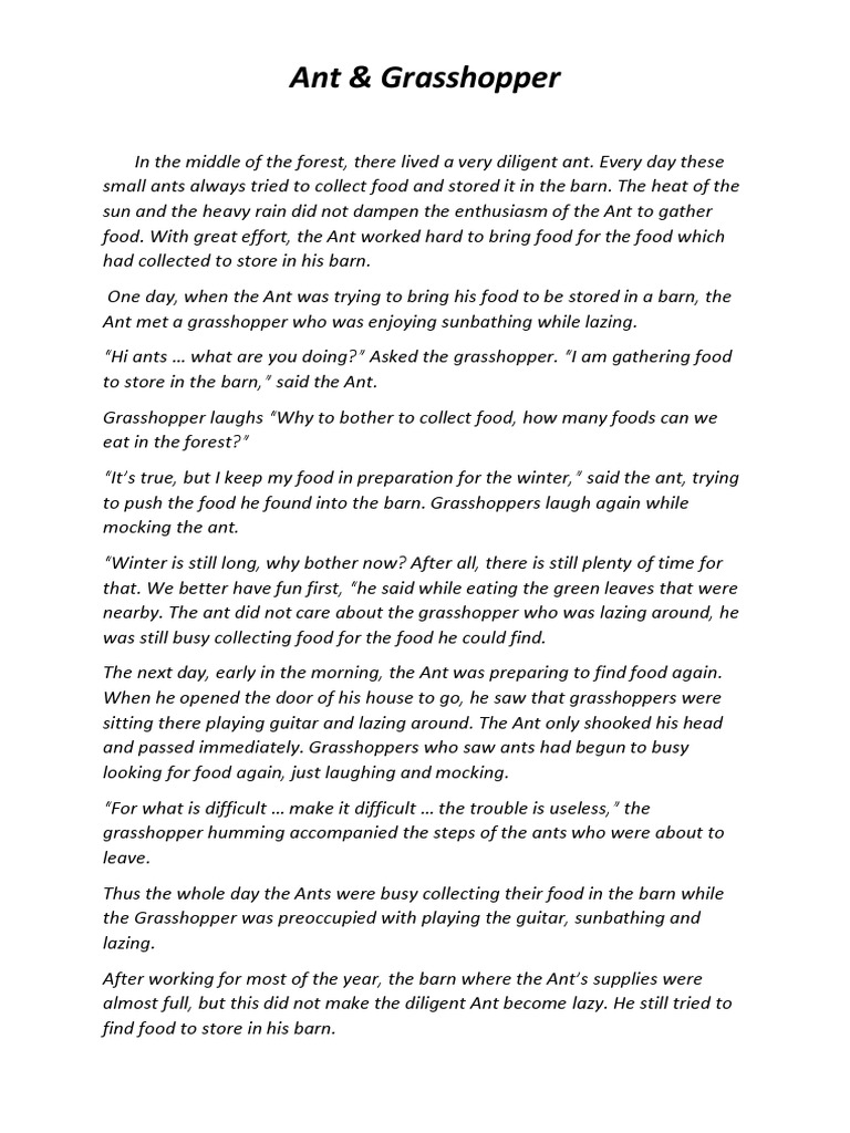 Semut Dan Belalang Pdf