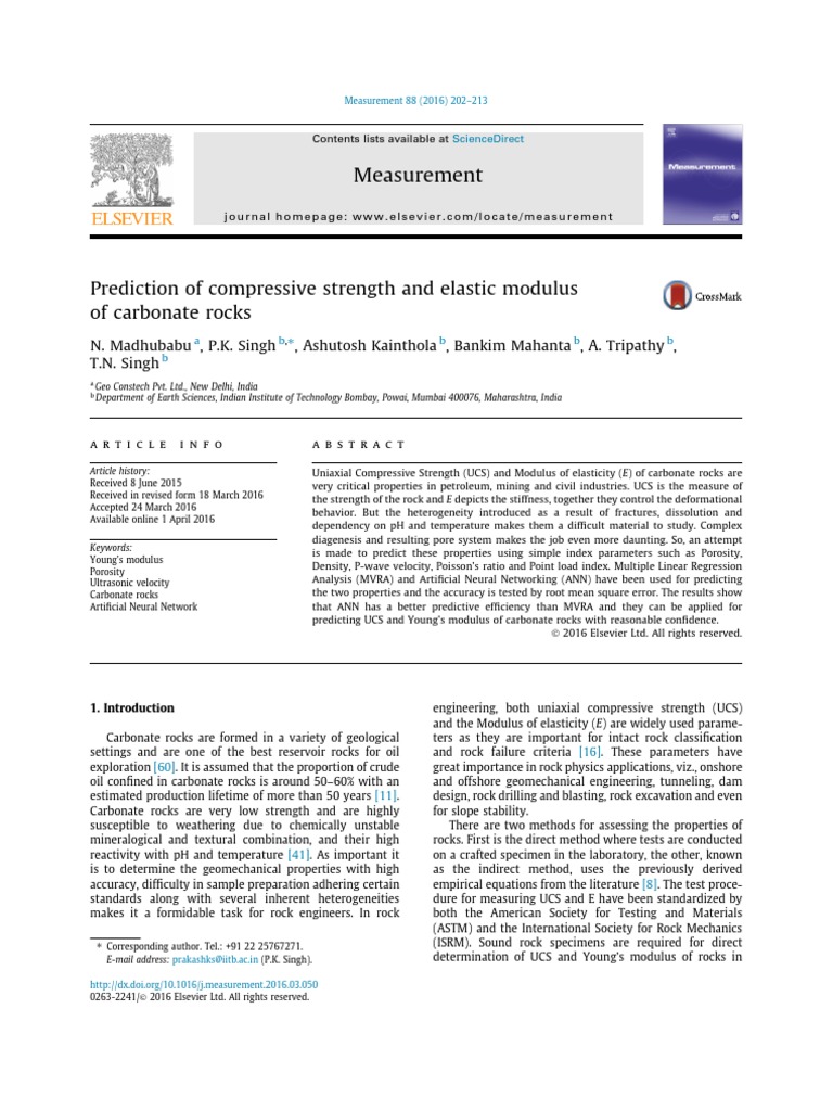 Prediction of Compressive Strength and Elastic Modulus of Carbonate Rocks | PDF | Quartile | Outlier